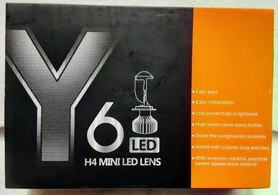 Y6 H4 LED Projector Mini Lens High/Low Beam Headlight Bulbs Retrofit ...