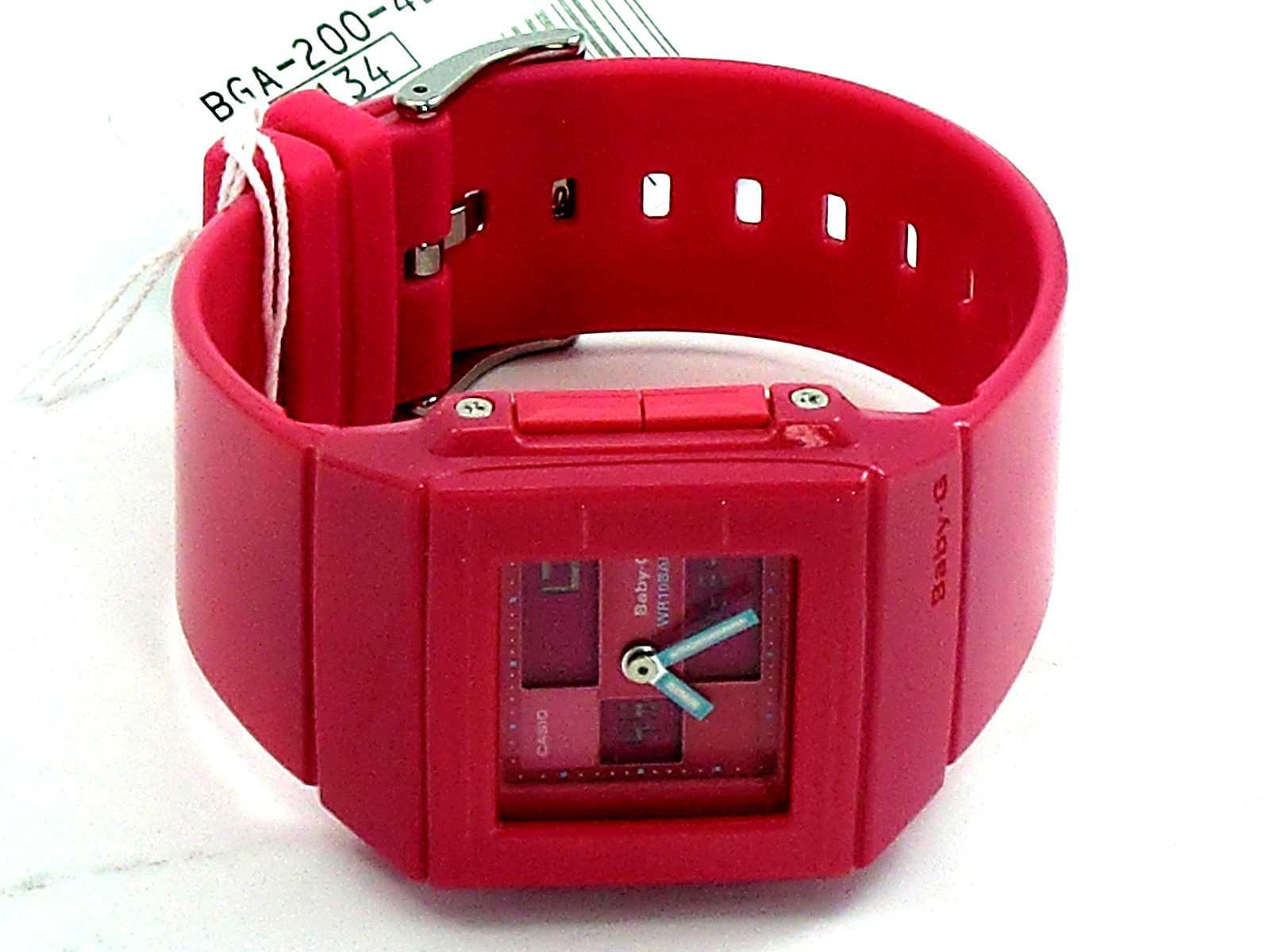 CASIO LADY BABY-G SQUARE ANA/DIG PINK BAND BGA200-4 100 ORIGINAL BOX ...