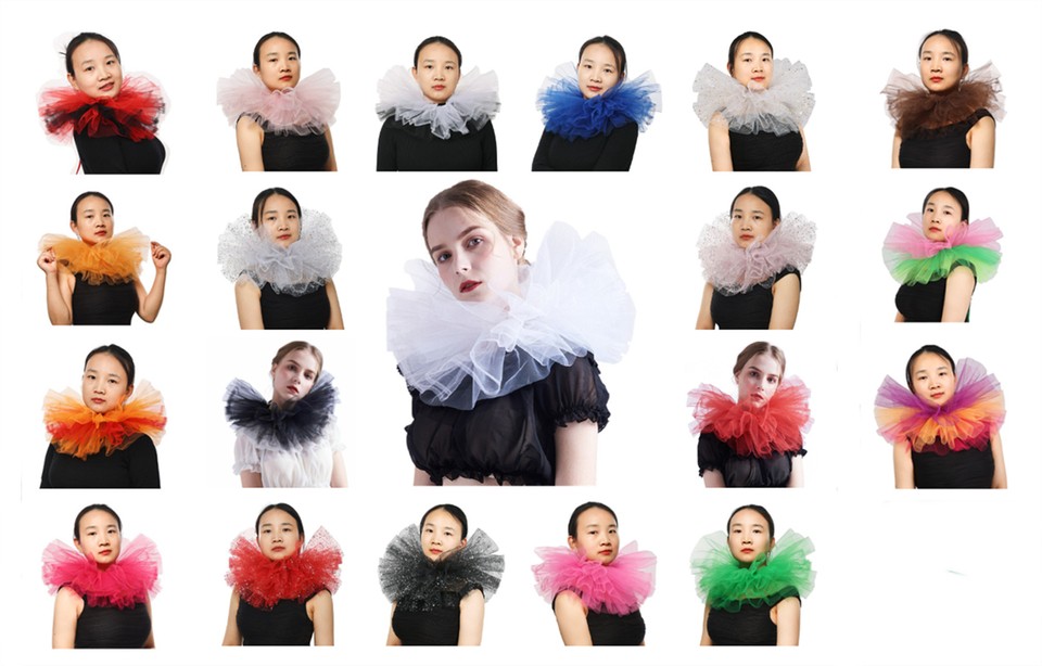 Medieval Mesh Neck Collar Elizabeth Ruff Circus Collar Halloween Clown ...