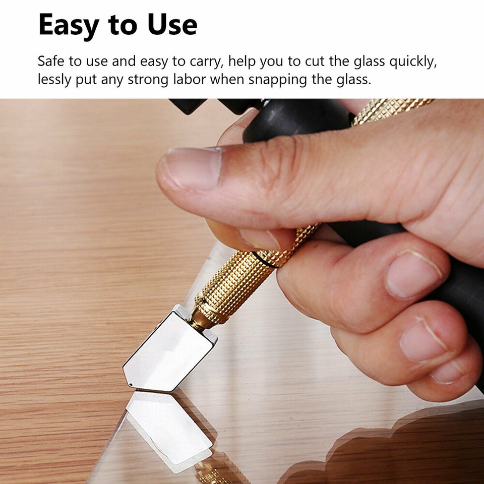 Diamond Antislip Metal Handle Steel Blade Oil Feed Glass Cutter Cutting ...