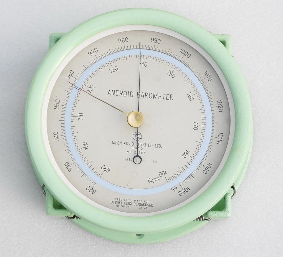 RARE '41 VINTAGE NIHON KISHO SOKKI TOKYO JAPAN MARINE ANEROID SHIP'S ...