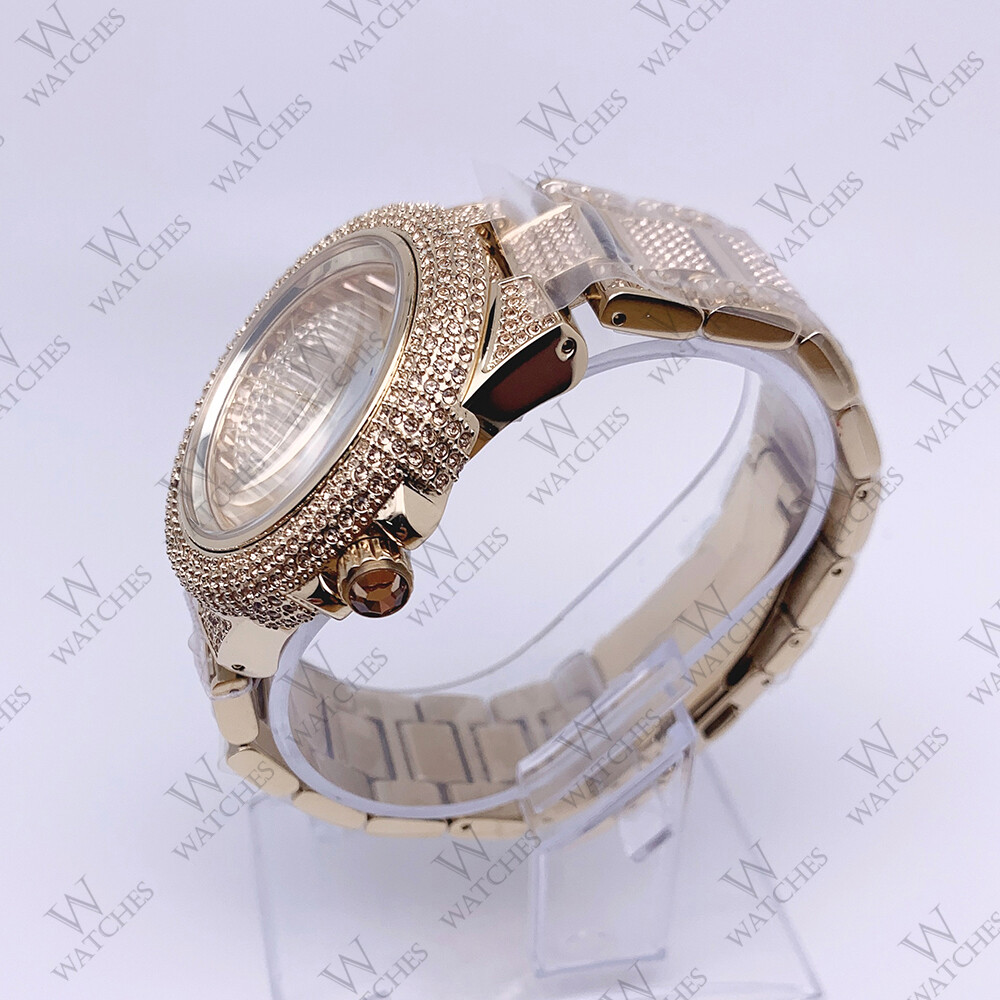 New Michael Kors MK5720 Camille Crystal Encrusted Stainless Steel Women ...