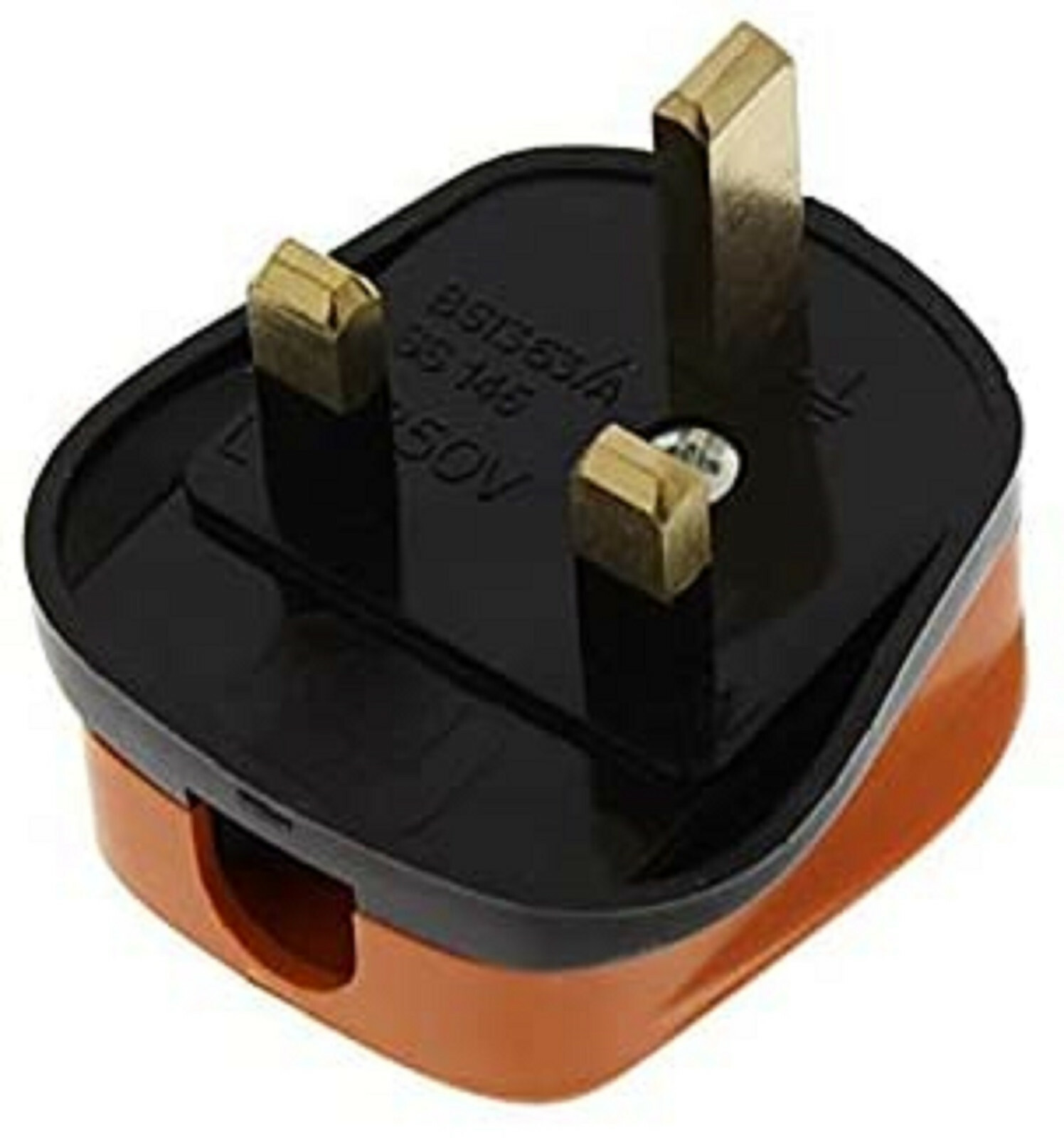 6 X 13 AMP Rubber Plug Heads Orange 13 amp fuse Sleeved pins 81435X6 ...