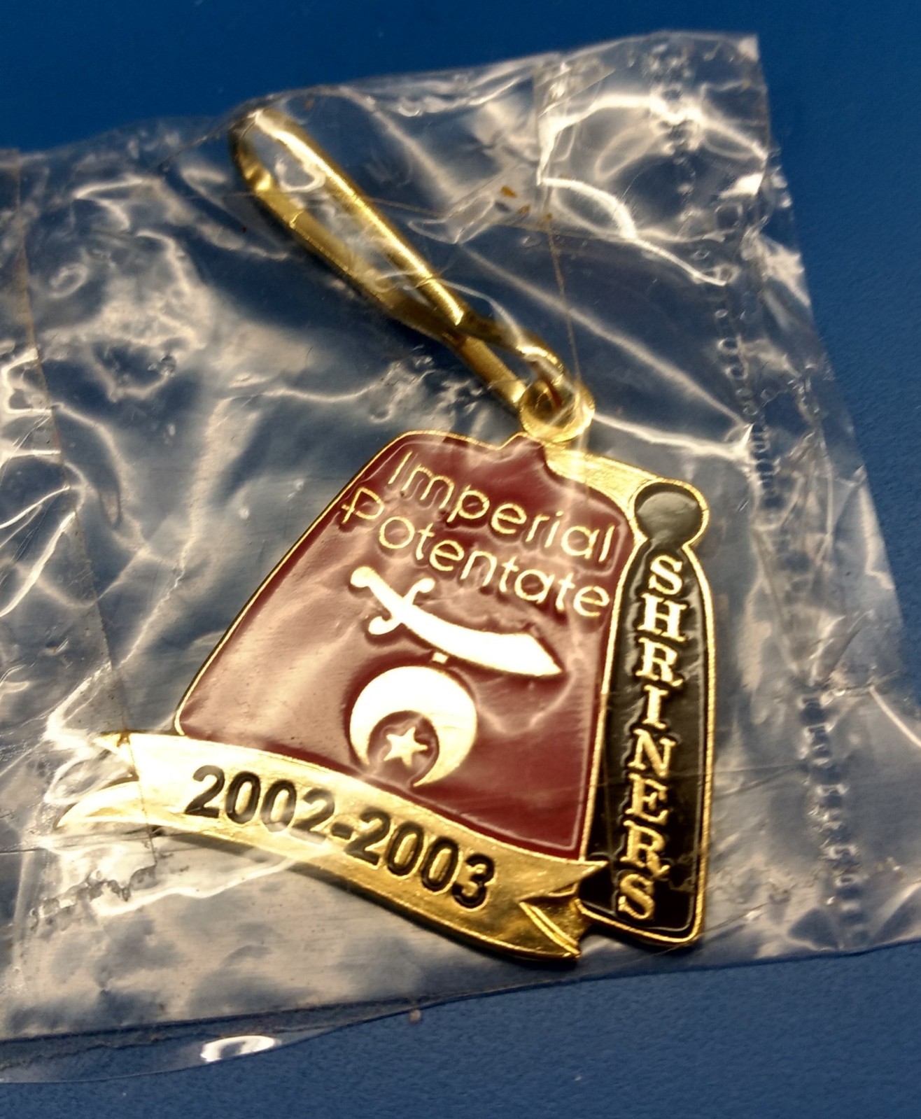 NEW 2002 - 2003 Imperial Potentate Shriners Mason Masonic ZIPPER PULL ...