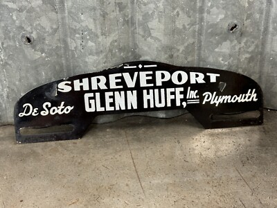 Shreveport Louisiana Glenn Huff License Plate Topper DeSoto Plymouth ...