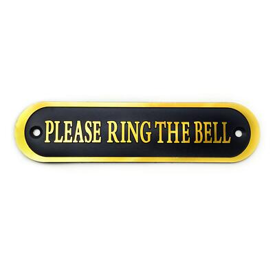 Please Ring The Bell Aluminium Doorbell Sign With Screws Black And ...