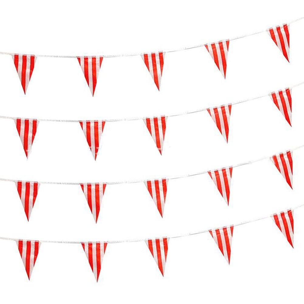 10/30M Circus Carnival Carnival Party Red And White Striped String Flag ...