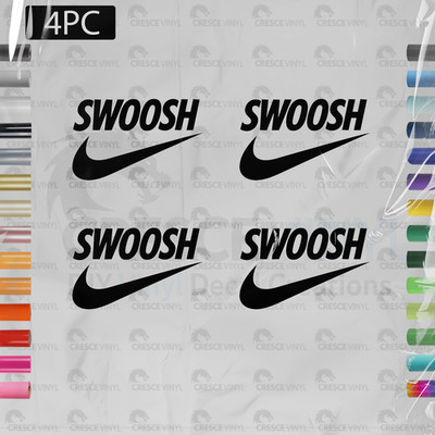 Nike Swoosh Heat Transfer Iron On Logo 4pcs pick your color sports diy ...