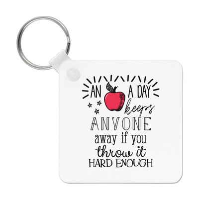 An Apple A Day Keeps Anyone Away Keyring Key Chain - Funny Joke | eBay UK