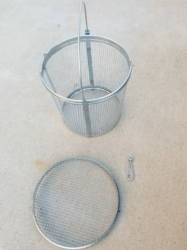 T-0175-R Parts Washer Accessory Basket Mesh 8.5 x 9 Inch Round with Lid ...