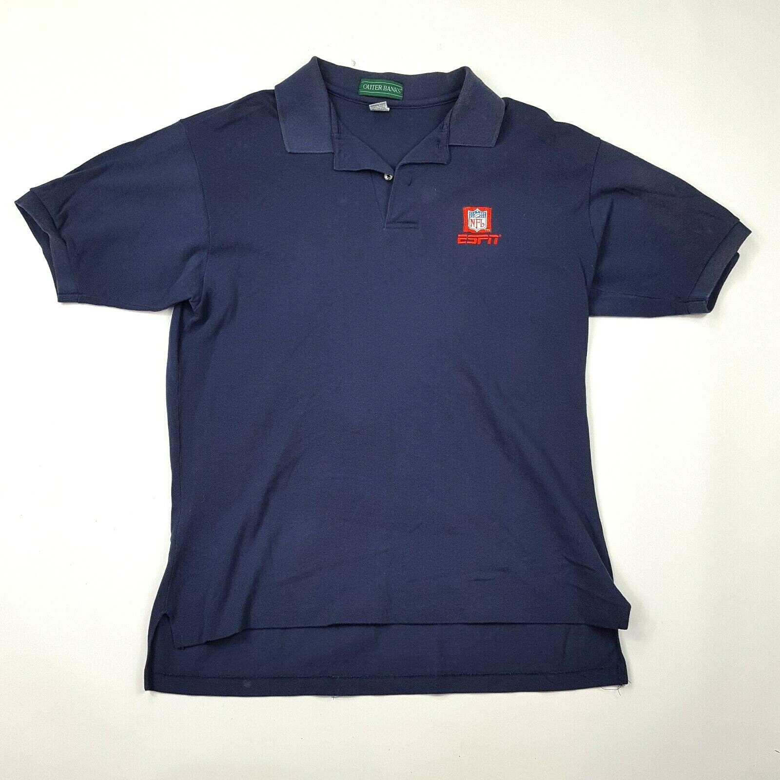 Vintage ESPN Sports NFL Football Men's Large Navy Blue Collared Polo ...
