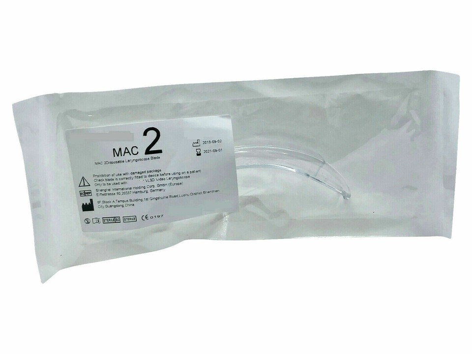 Video Laryngoscope Blade for DRE InView HD Disposable Macintosh Airway ...