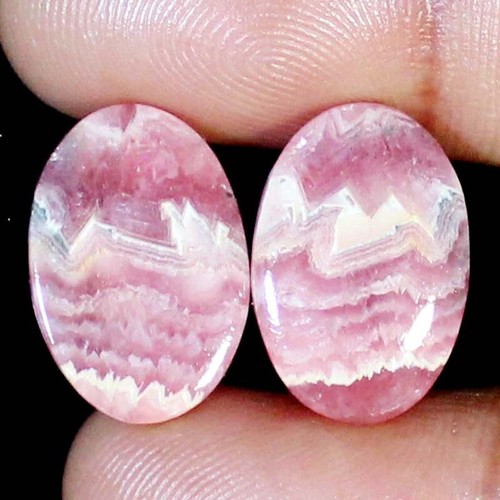 28.00 CT Natural Pink RHODOCHROSITE PAIR Oval Cabochon 13x20x4 mm Loose ...