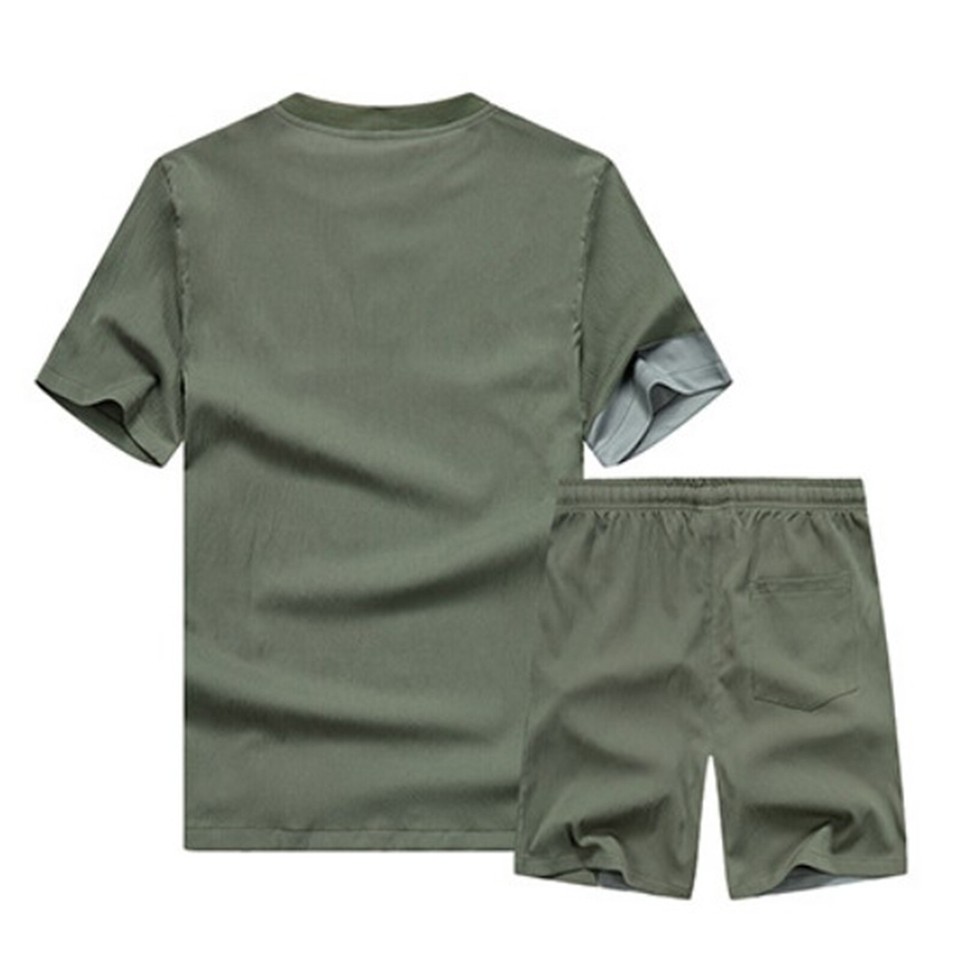 Men Casual Tracksuit Short Sleeve T-Shirts Shorts Running Athletic ...