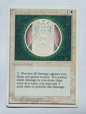 Magic MTG - Circle of Protection Green - Alternate 4th Edition Glossy ...