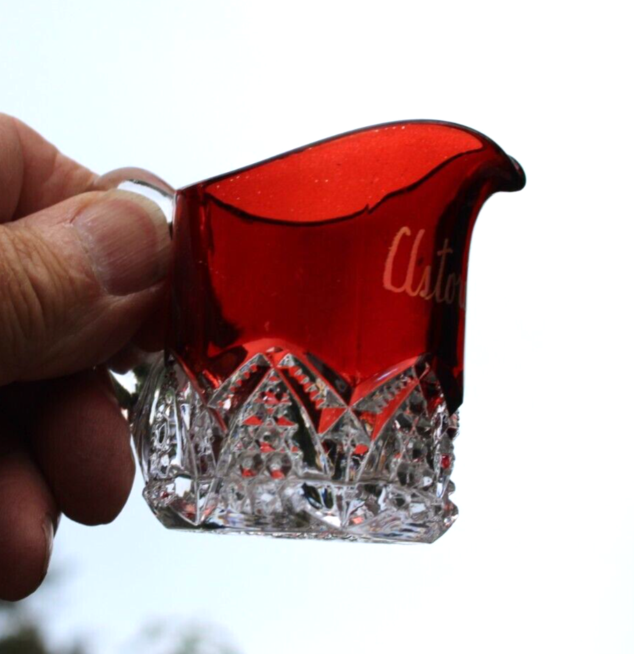 Antique Ruby Red Flash Glass Cream Pitcher Astoria, Oregon | eBay
