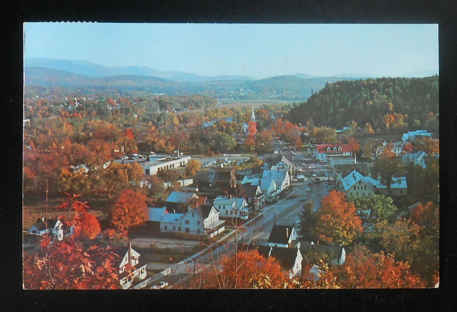 1970s Panorama of Town in Autumn Wells River VT Orange Co Postcard ...