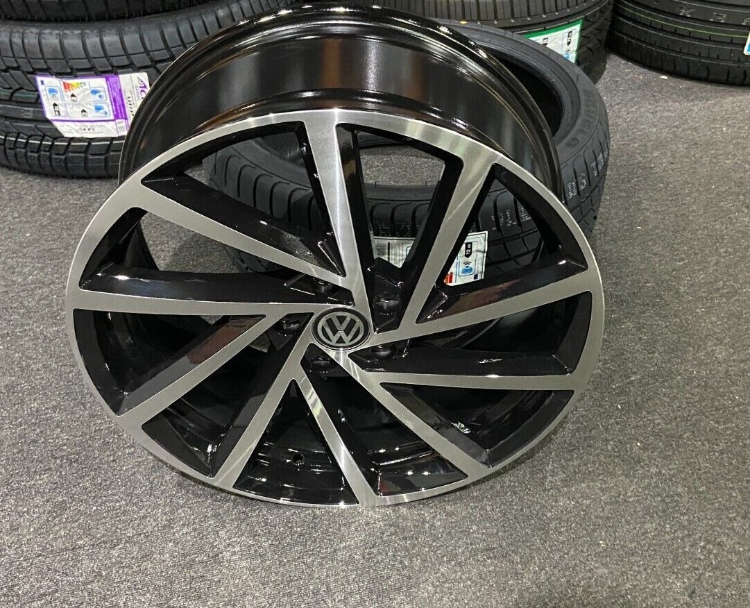 18 Vw Golf R Spielberg Style Black Pol Alloy Wheels 225 40 18 All