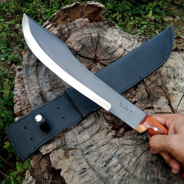 12" Aranyik Knife Machete Thai Hiking Trekking Hunting Handle Wood with ...