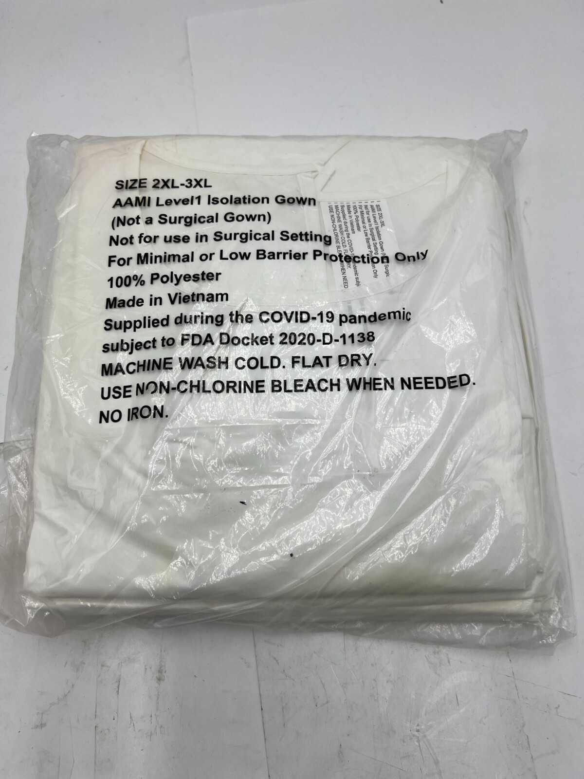 Pack of 5 - AAMI Level 1 Isolation Gown Polyester Washable Reusable 2XL ...