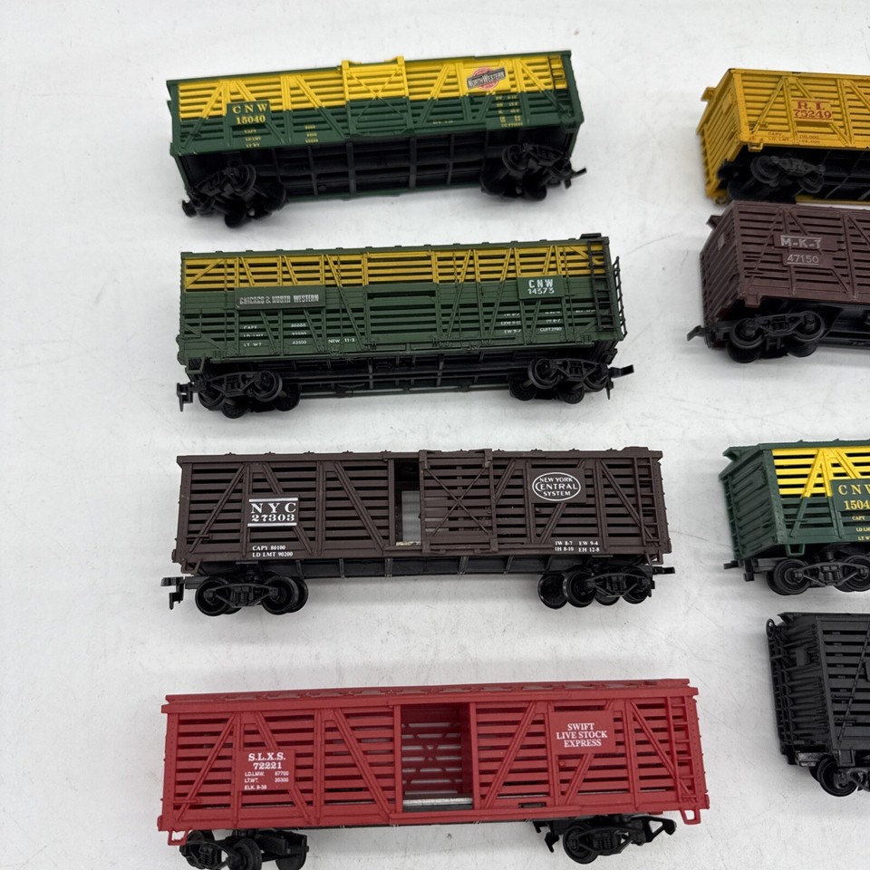 Lot of 10 HO Scale Train Cars Rolling Stock Boxcars Wabash NYC Rio ...