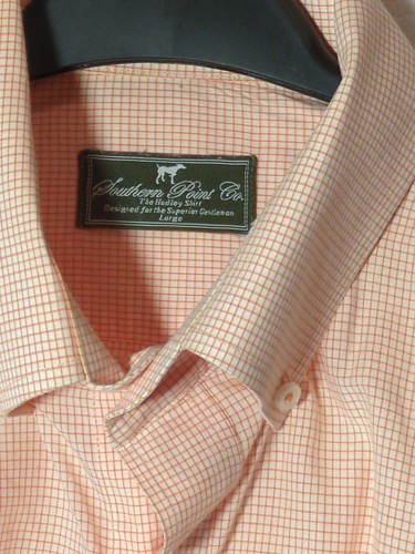 SOUTHERN POINT CO SHIRTS MENS LARGE ORANGE AND WHITE GINGHAM HADLEY ...