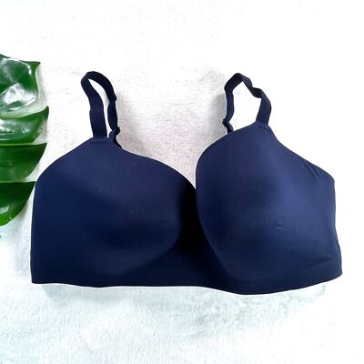 Soma Enbliss Wireless Bra Size 42D Solid Navy Blue Padded Molded Cups ...