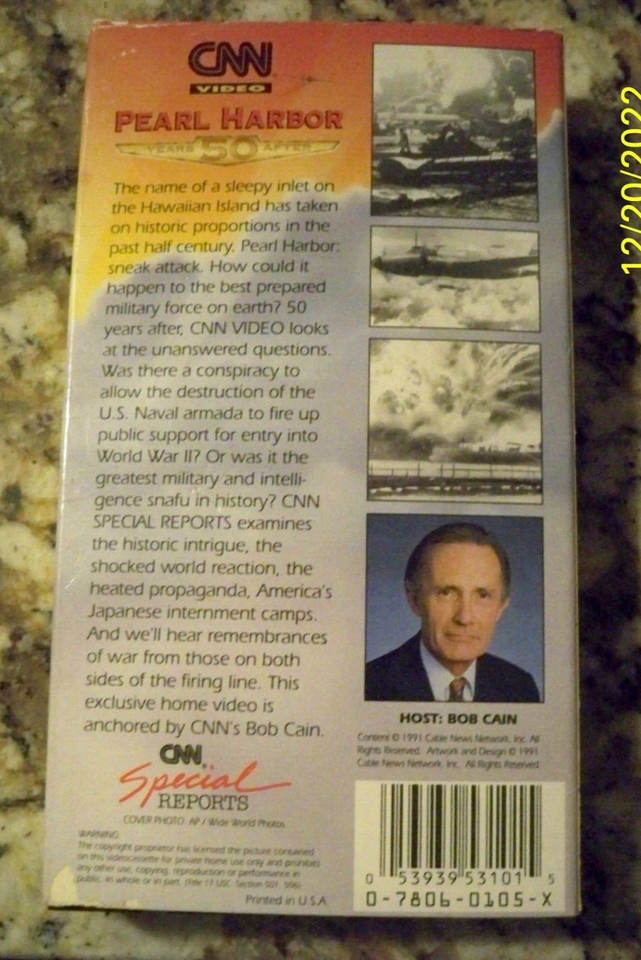 Pearl Harbor 50 Years After CNN Special Reports VHS Video Tape Bob Cain ...