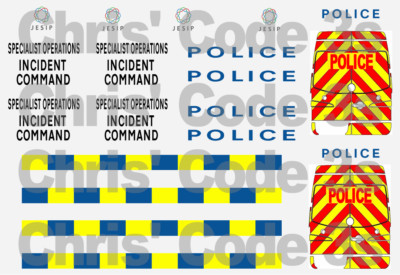 Code 3 Adhesive Vinyl Decal for Oxford Diecast 1/76 van Police Incident ...