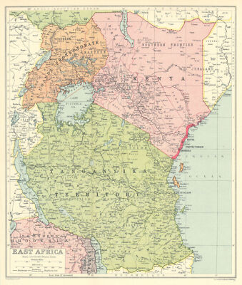 East Africa. Kenya Tanganyika Territory Uganda Protectorate. Tanzania ...