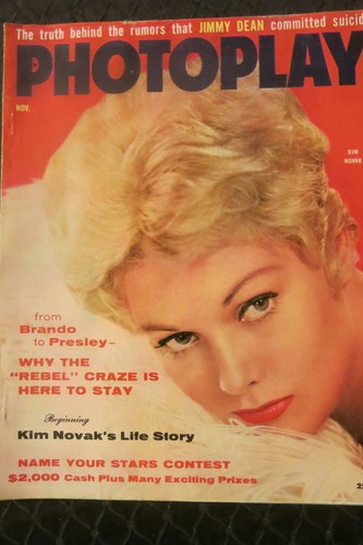 PHOTOPLAY MAGAZINE VINTAGE NOVEMBER 1956 KIM NOVAK JAMES DEAN BRANDO ...