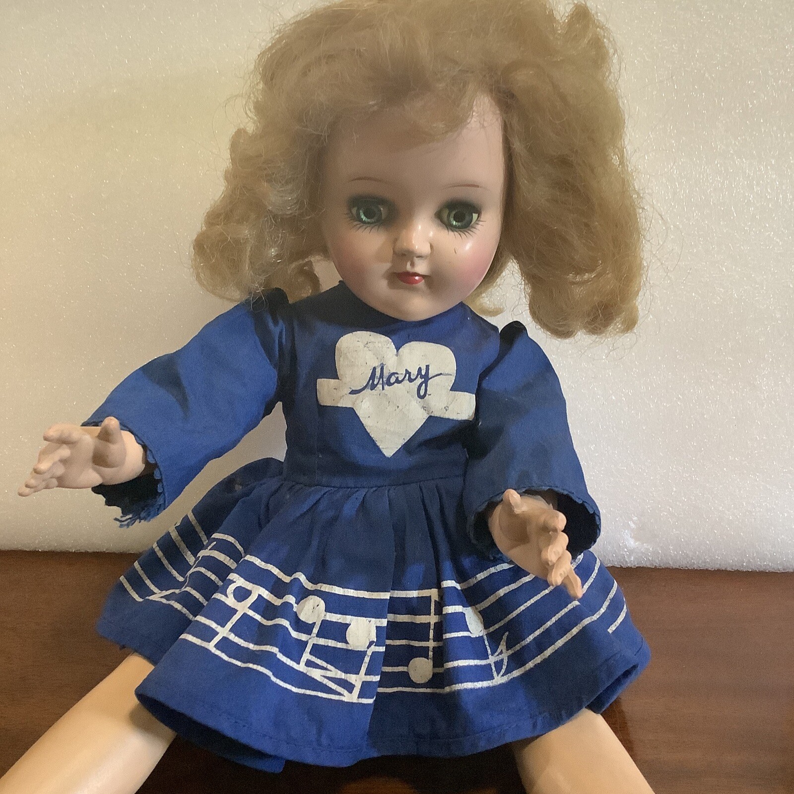 vintage Ideal blinking eyes doll Mary Hartline 16” blue dress all ...