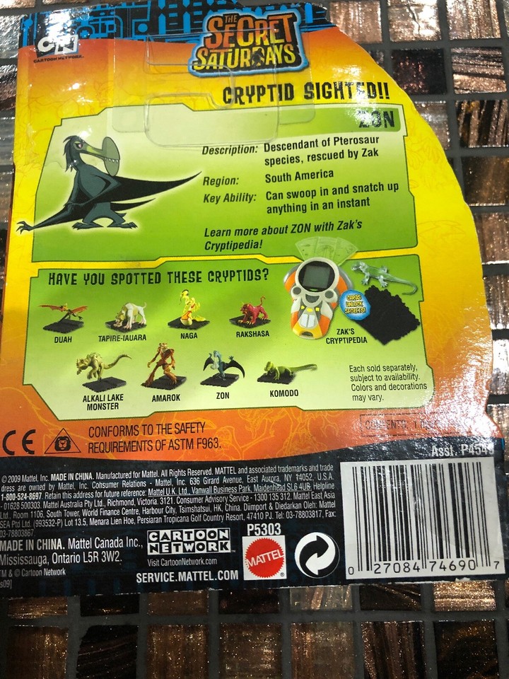 Cartoon Network Secret Saturdays Cryptid Zon Action Figure 2009 Mattel ...