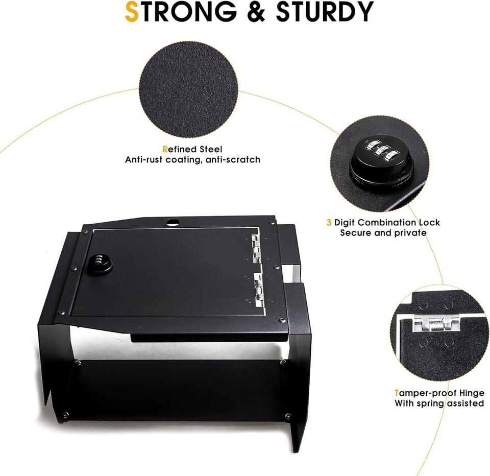 🌟Center Console Gun Safe Storage Vault Box for 2015-20 Ford F150 F250 ...