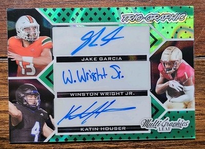 Jake Garcia Winston Wright Jr Katin Houser 2024 Leaf Trio Graphic Auto ...