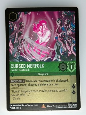Disney Lorcana Cursed Merfolk - Ursula's Handiwork | FOIL | Fabled #71/ ...