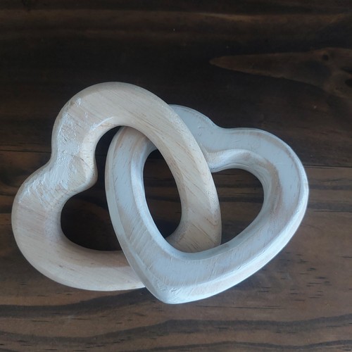 Wooden Chain Link Heart Scultpure Table Shelf Tray Entryway Decor ...