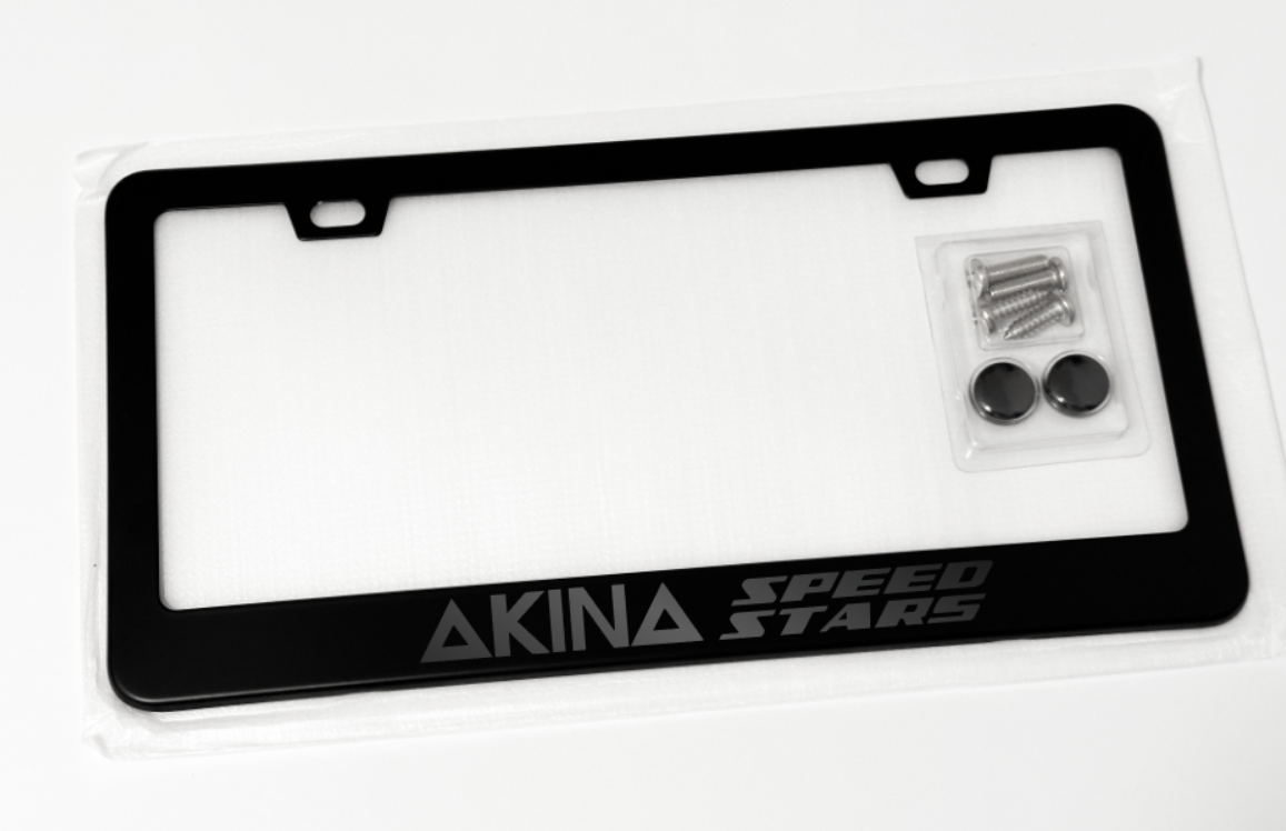 Black Akina Speed Stars Premium Black Metal License Plate Frame | eBay