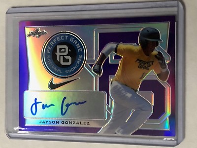 JAYSON GONZALEZ 2016 Leaf Perfect Game PRISMATIC PURPLE Metal Proof ...