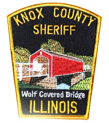 KNOX COUNTY ILLINOIS IL Sheriff Police Patch WOLF COVERED BRIDGE RIVER ...