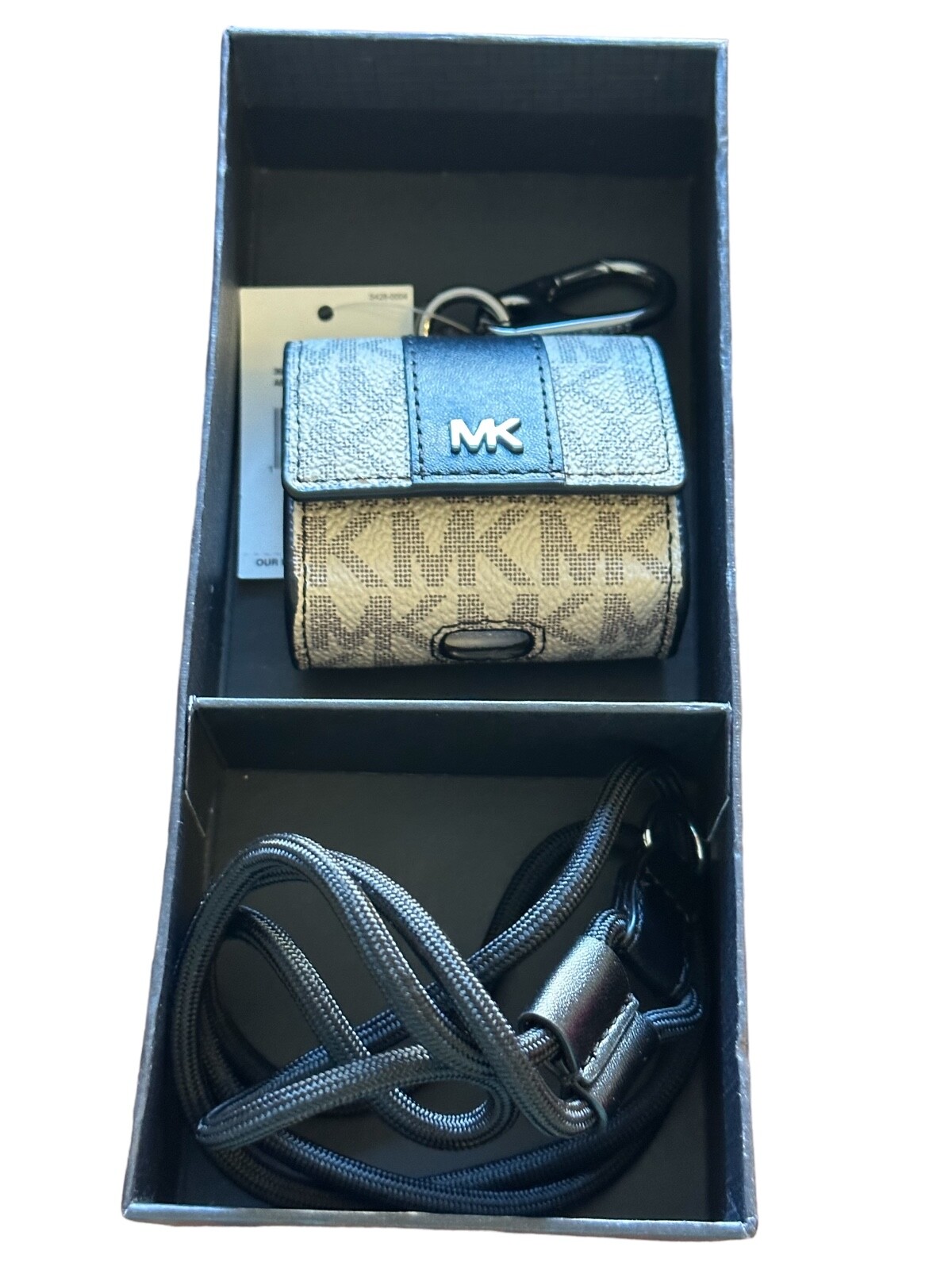 Michael Kors Air Pod Case with lanyard- hemp brown- signature MKs ...
