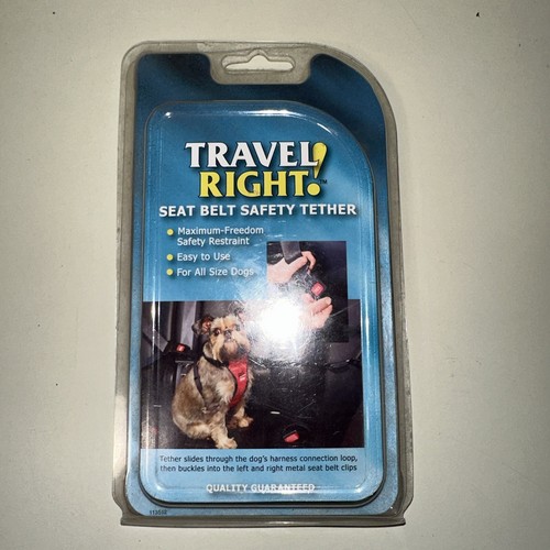 TRAVEL RIGHT Safety Restraint Seat Belt Safety Tether for All Size Dogs ...