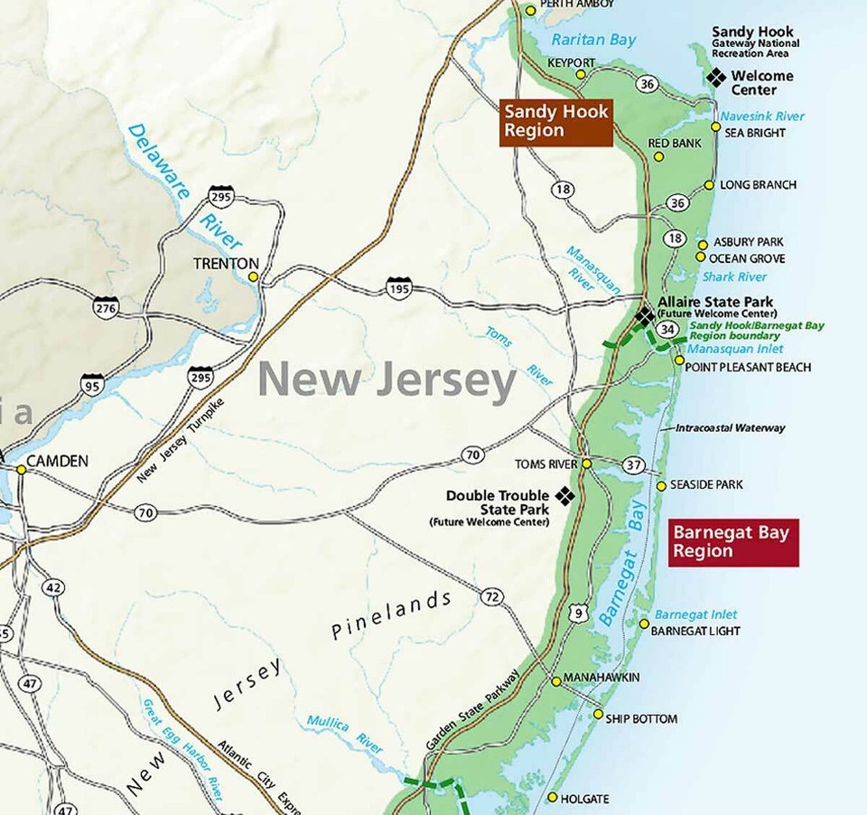 New Jersey Coastal Heritage Trail Map Wall Art Poster Print Decor Home ...