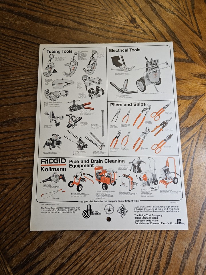 Vintage Ridgid Tools Pin Up Calendar 1983-1984 Ridge Tool Company ...