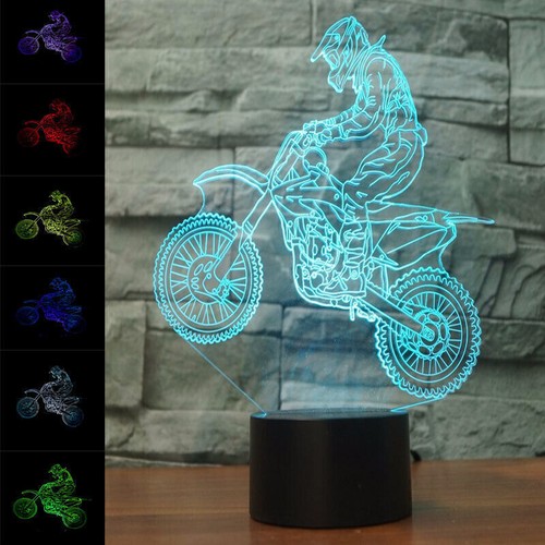 Creative Mountain Motorcycles Motocross 3D illusion LED Figure Night ...