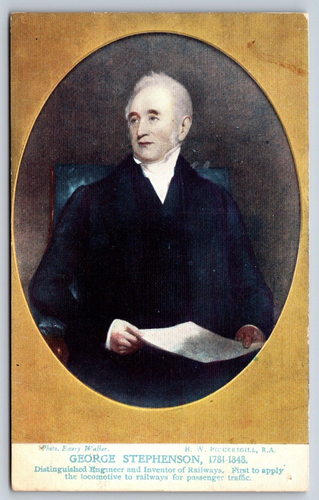 Vintage George Stephenson Inventor Of Railways Divided Back Postcard D4 ...