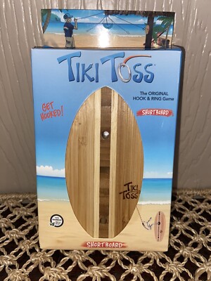 Hook And Ring Toss Game Tiki Toss Short Board Edition 100% Bamboo | eBay