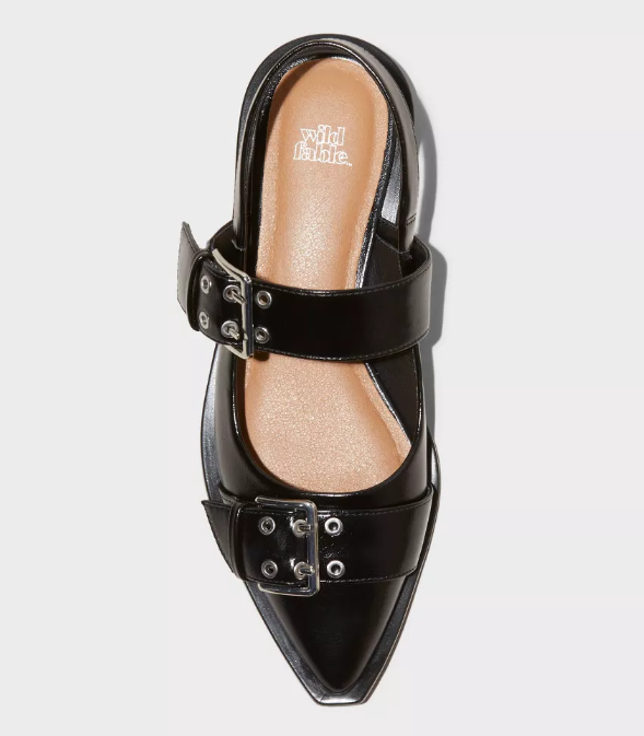 Women's Peyton Double Buckle Slingback Flats Black - Wild Fable - SIZE ...