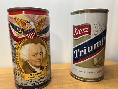 LOT OF 2 FALSTAFF JOHN ADAMS & STORZ TRIUMPH CRIMPED EMPTY BEER CANS | eBay