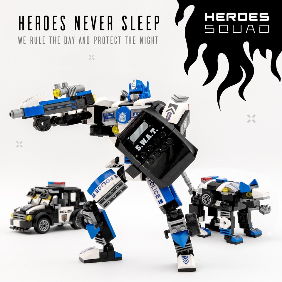 Robot Mech Building Blocks STEM Toy Glow in the Dark 3in1 Gift For Boys ...